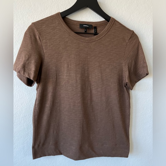 Theory | Tops | Theory Tilma Cedar Brown Cotton Tee | Poshmark